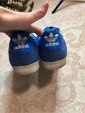 adidas | Shoes | Adidas Blue Suede Mens Sneakers With White Stripes ...